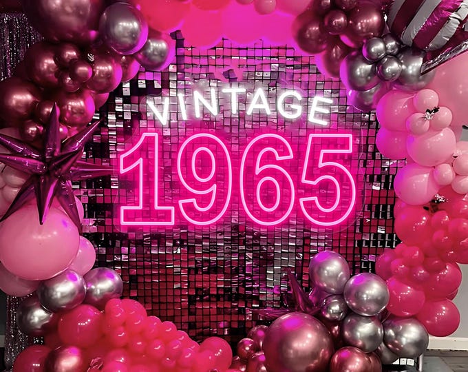 Custom 60th Birthday Neon Sign Sixty Birthday Sign Number 60 Light 60th ...