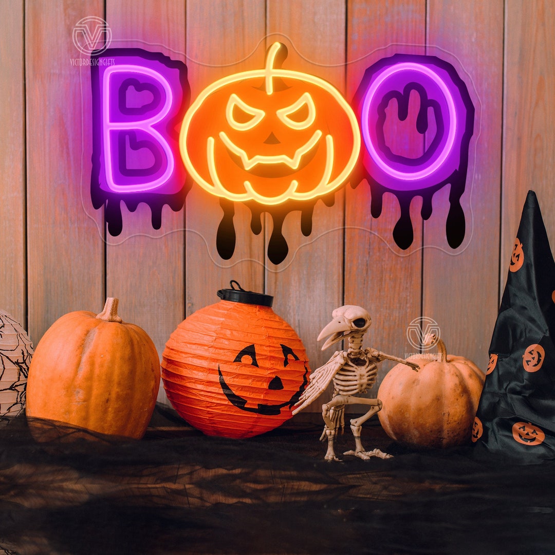 BOO Neon Sign, Halloween Neon Sign, Halloween Party Sign,halloween Sign ...