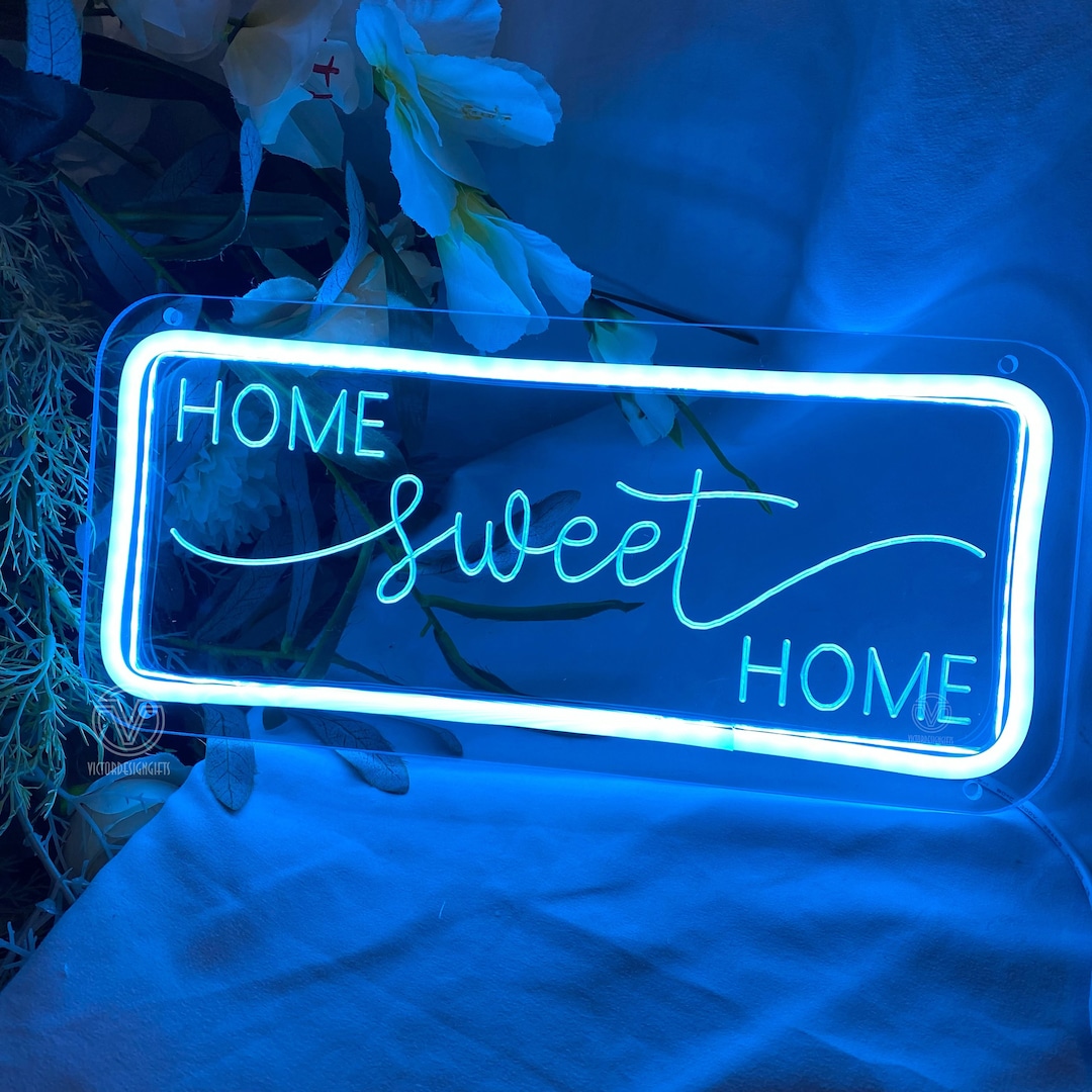 HOME Sweet HOME Neon Sign, Home Room Wall Decor, Engrave Neon Sign for ...