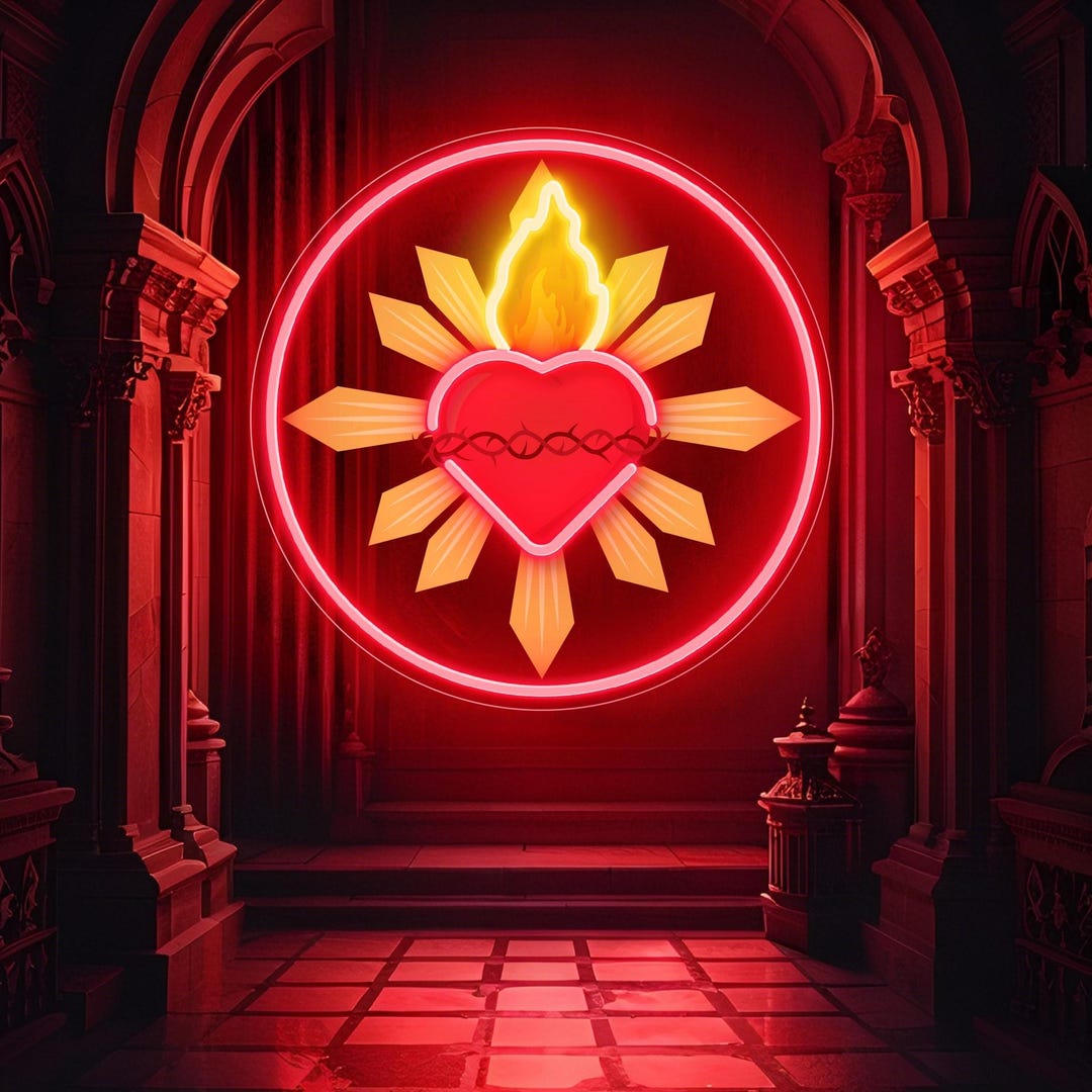 Ardour Sacred Heart Neon Sign, Gothic Decor Wall Art, Gothic Neon Sign ...