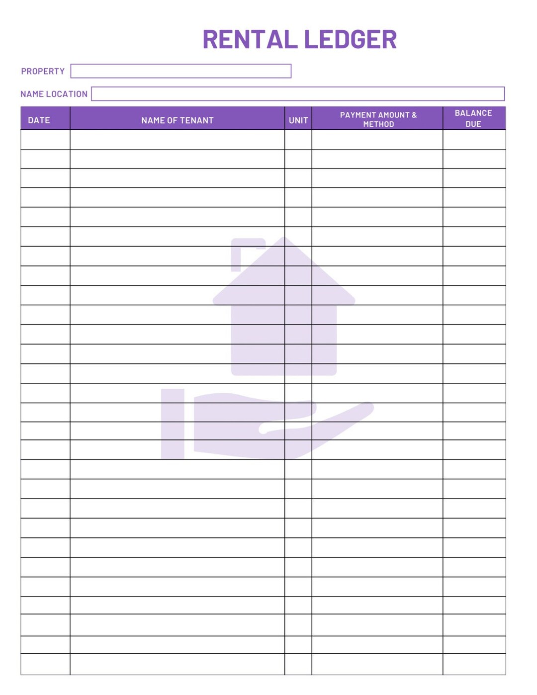 Classic Rental Ledger - Etsy