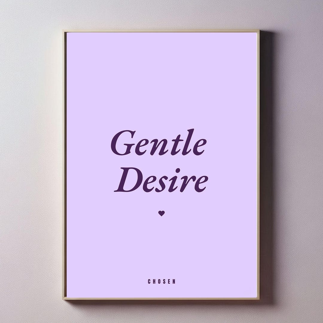 Gentle Desire Chosen Wall Art Poster, Valentine’s Wall Art, Typography ...