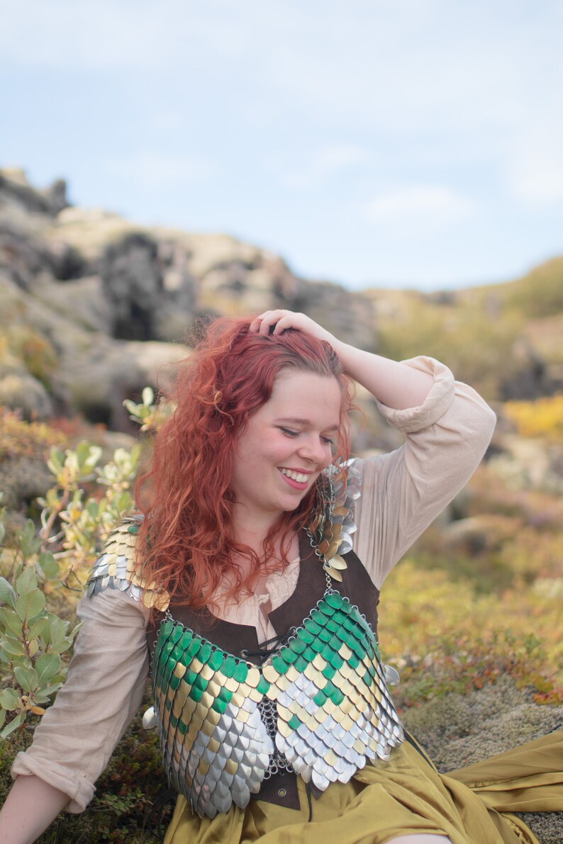 Elven Queen Scalemail Breastplate (dragon Chainmail Ren Faire Shoulder ...