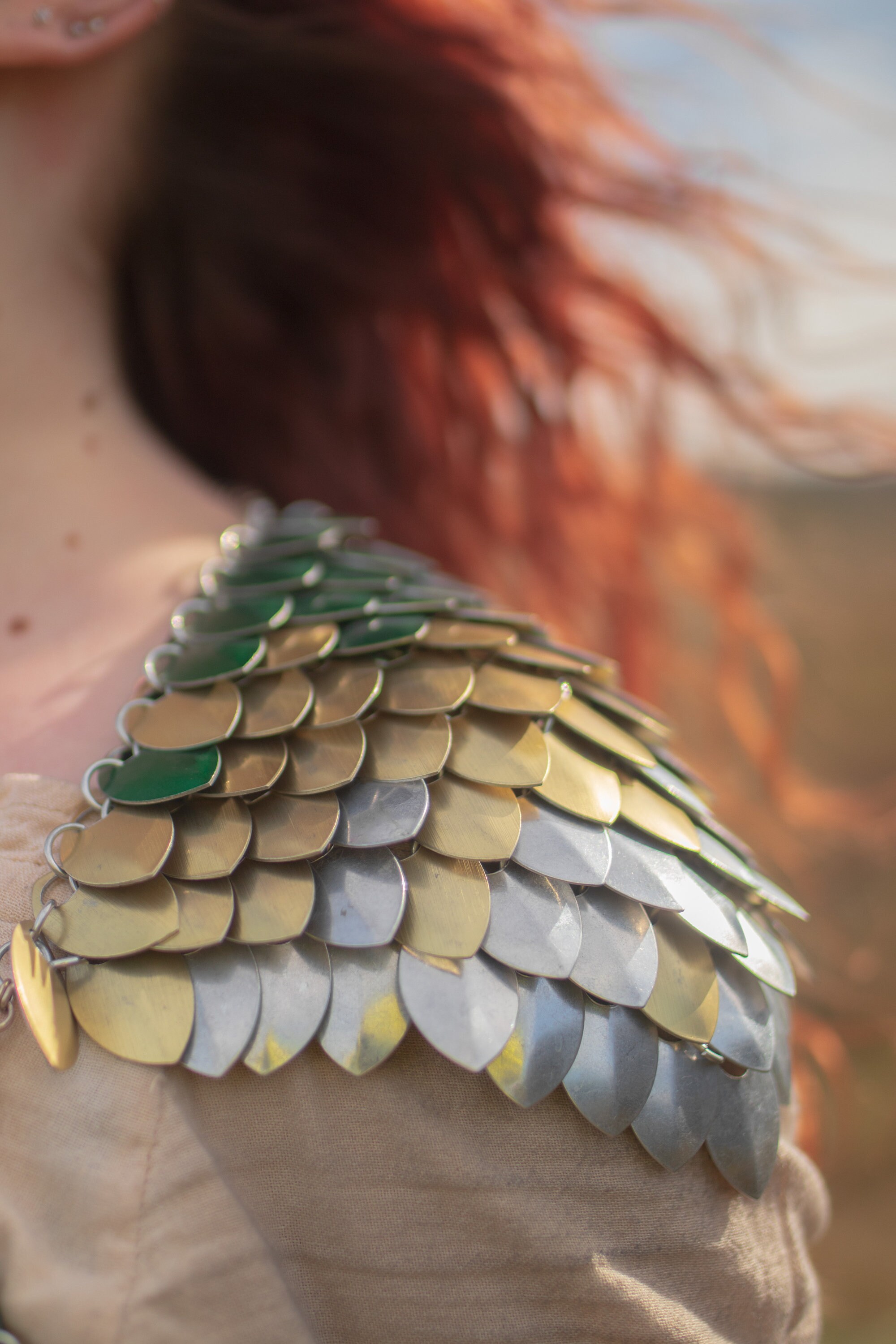 Elven Queen Scalemail Breastplate (dragon Chainmail Ren Faire Shoulder ...