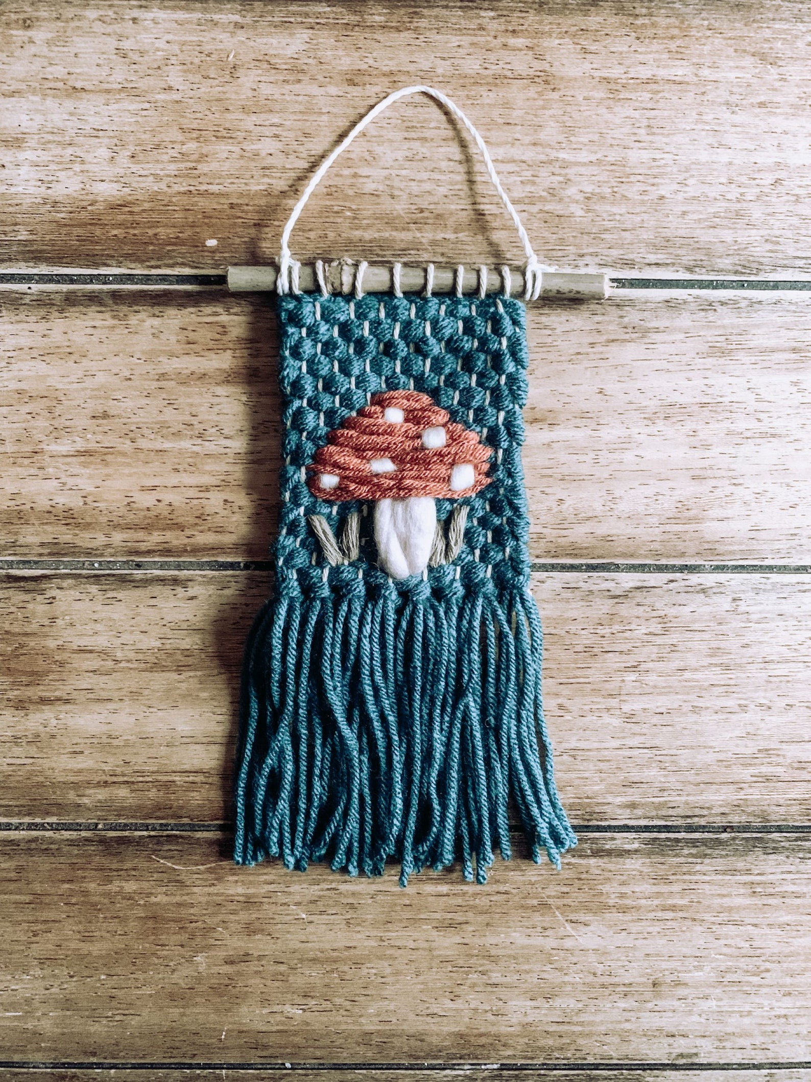Mushroom Handmade Woven Wall Hanging Decor Cottage Decor Mushroom ...