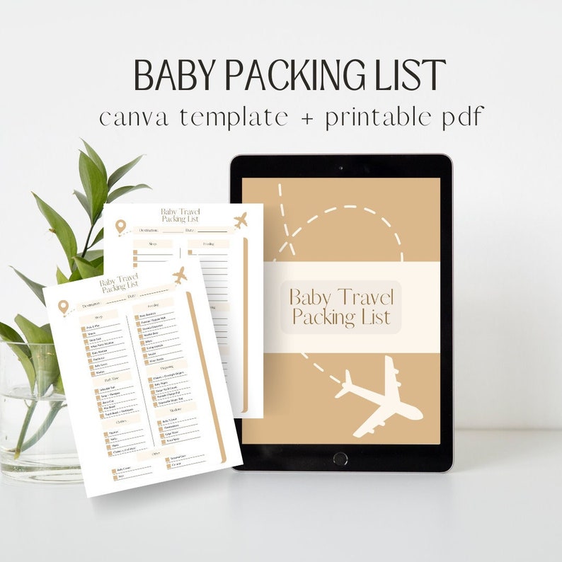 Editable Baby Travel Packing List Template | Canva Template | Blank PDF ...
