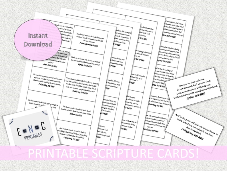 Printable Scripture Cards | PDF, Printable Inspirational Bible Verses ...