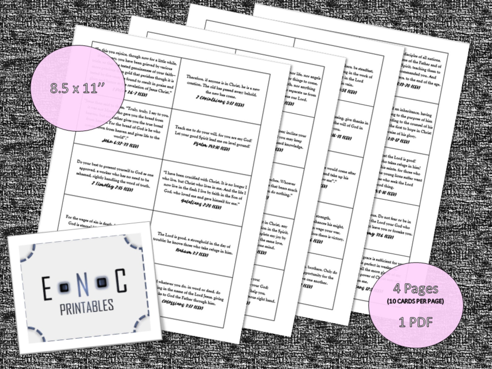 Printable Scripture Cards | PDF, Printable Inspirational Bible Verses ...
