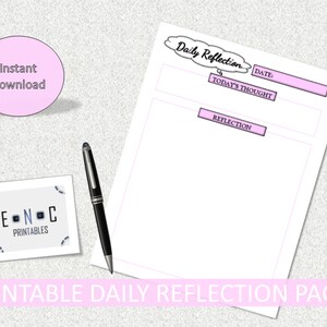 Printable Daily Reflection Page | PDF, Downloadable Print, Insert - Etsy