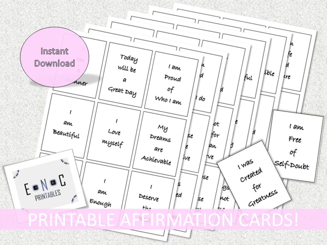 Printable Affirmation Cards | PDF, Printable Positive Affirmations, 54 ...
