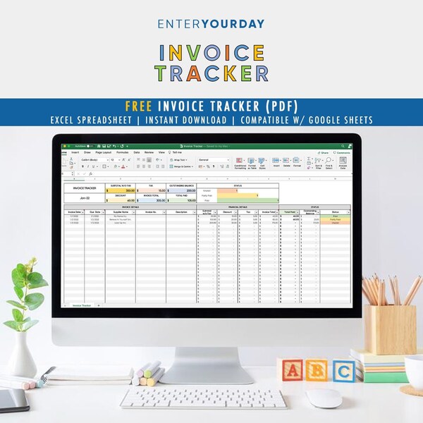Monthly Invoice Excel Template - Etsy