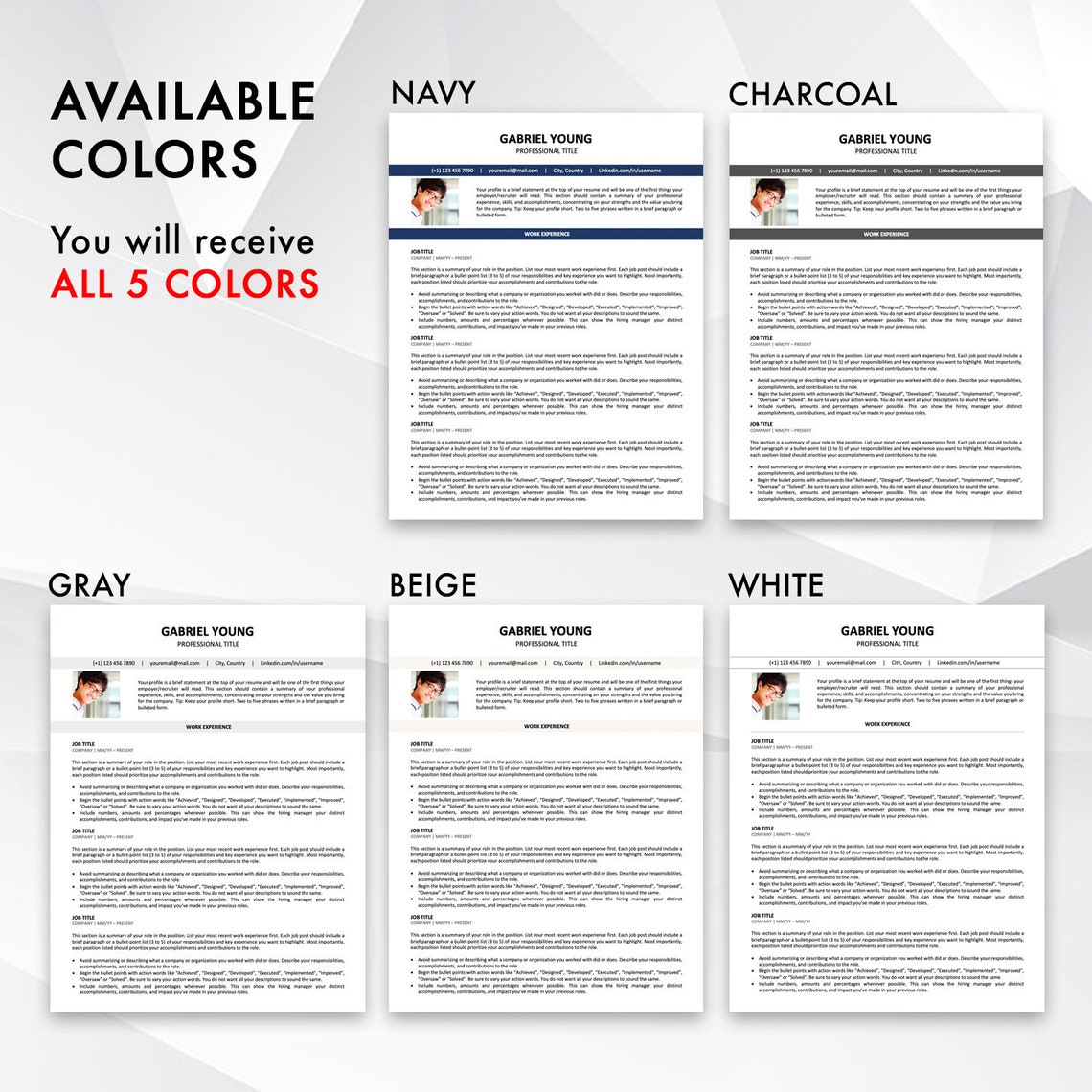 Modern Resume Template: Editable CV, Cover Letter, References (MS Word ...
