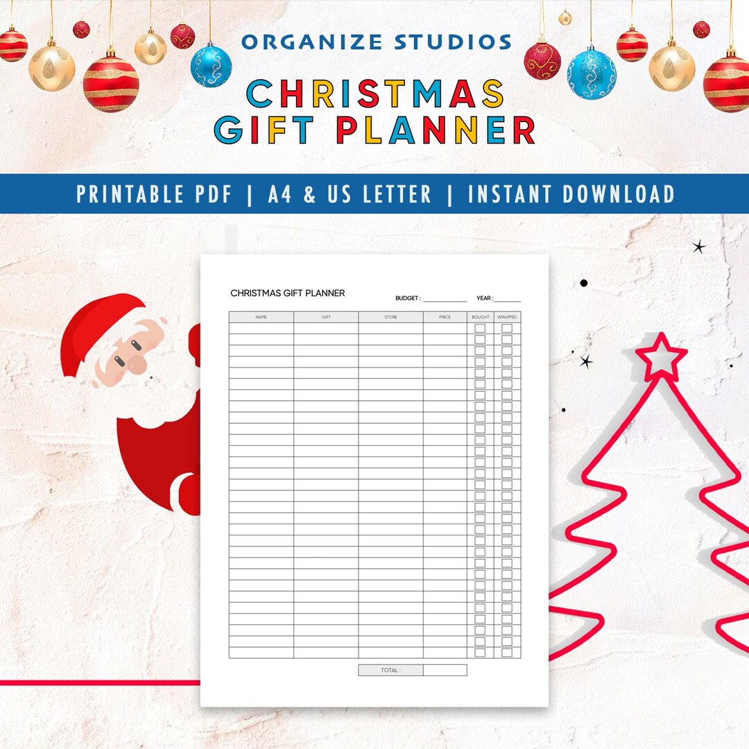 Christmas Gift Planner Template | Holiday Checklist | Holiday Budget ...