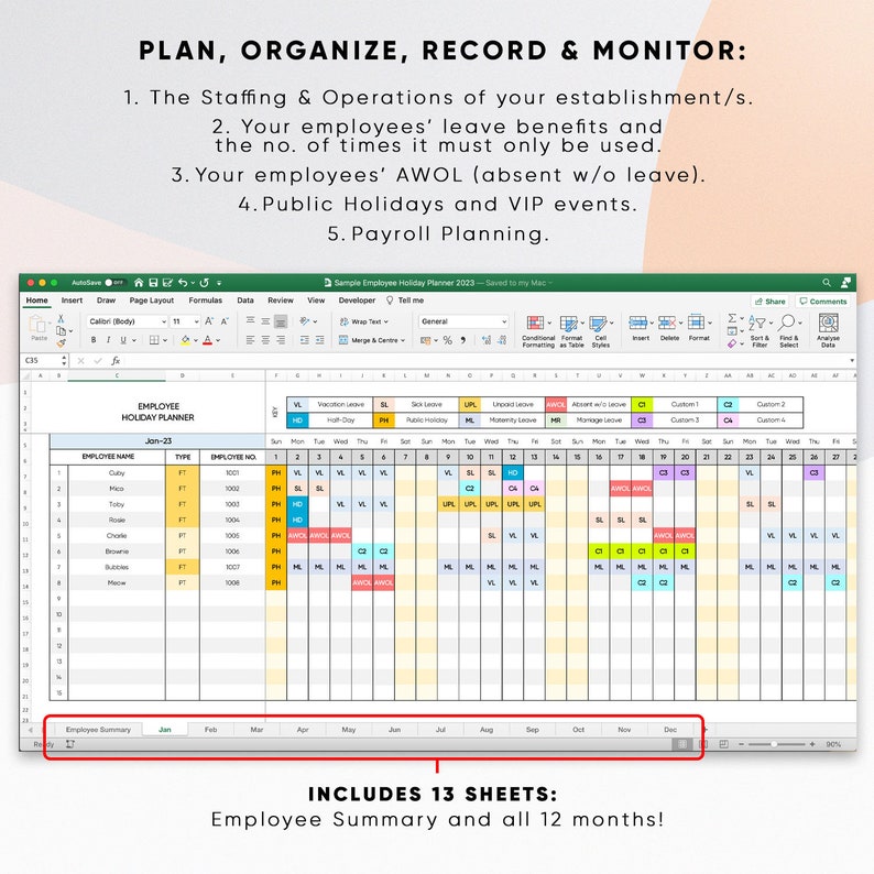 Employee Attendance Tracker Excel Template 2025 - Madeleine Johnston Employee Attendance Tracker Excel Template 2025 - Madeleine Johnston