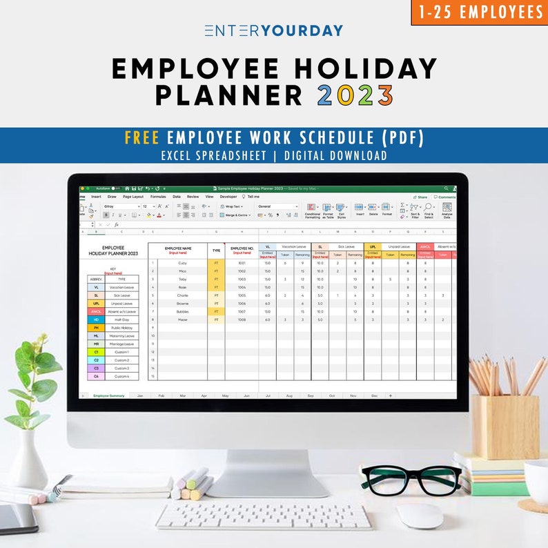 Employee Holiday Planner 2023 Excel Spreadsheet Template Etsy employee-holiday-planner-2023-excel-spreadsheet-template-etsy