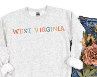 West Virginia Sweatshirt, Rivers and Mountains Crewneck, Unisex WV T ...