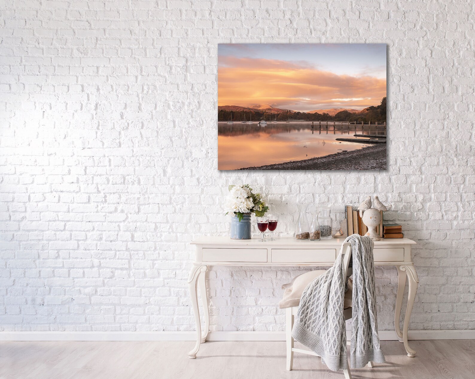Waterhead Shore Print, Lake Windermere, Ambleside, Lake District ...