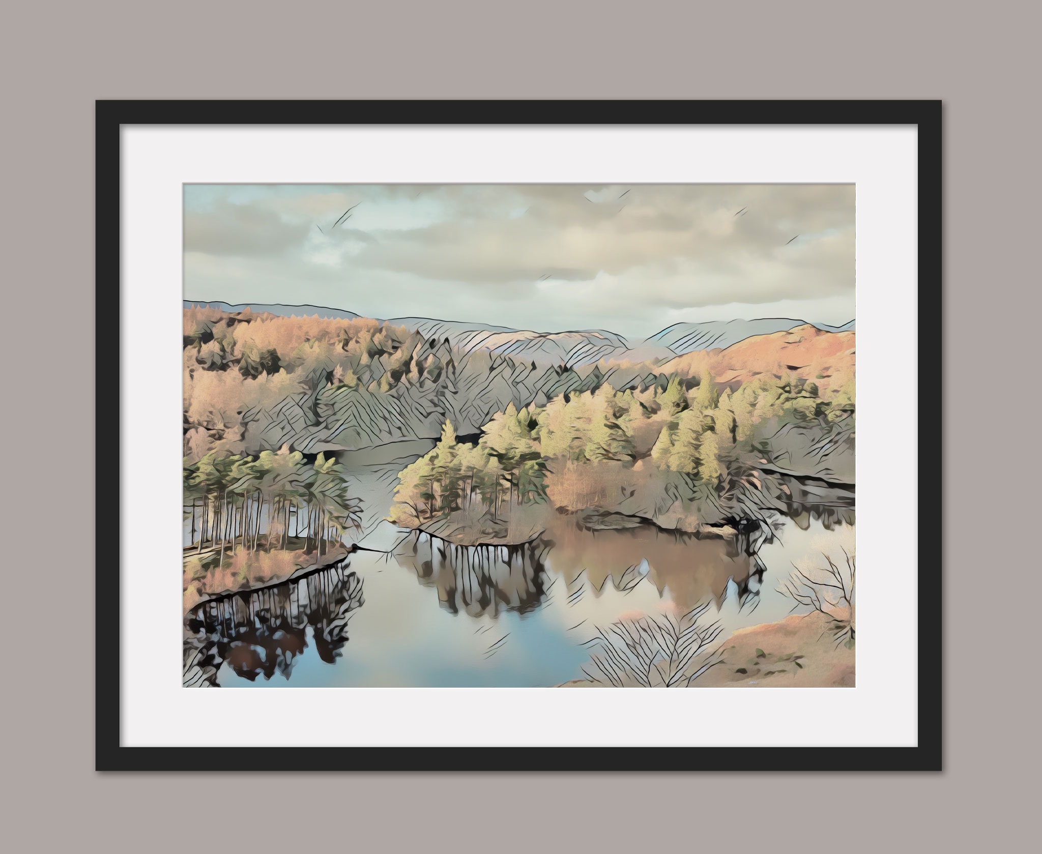 Tarn Hows Art Print, Lake District, Canvas Print, Wall Art, Wall Print ...