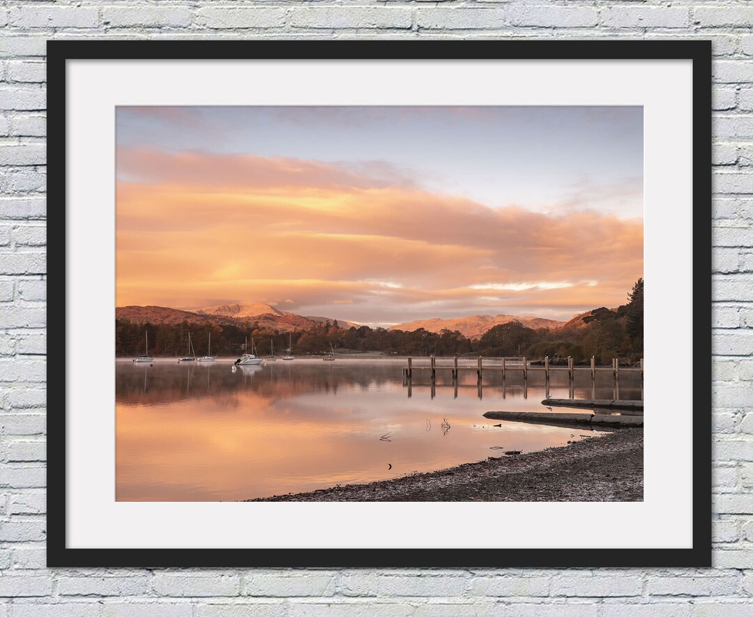 Waterhead Shore Print, Lake Windermere, Ambleside, Lake District ...