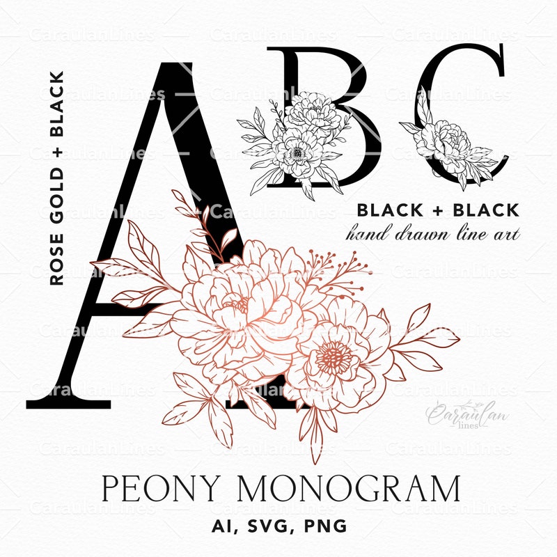 Flower Monogram Svg - Etsy