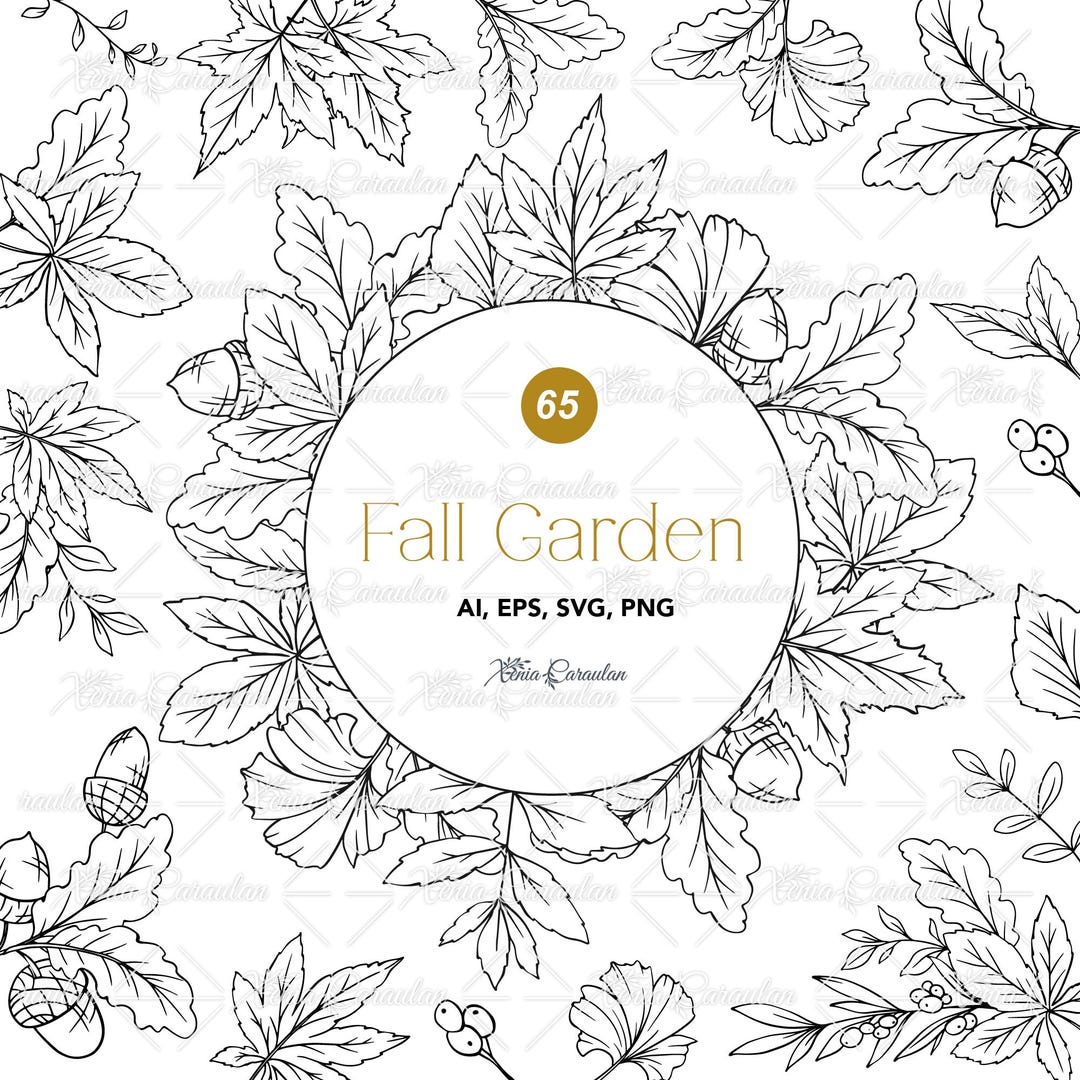 Fall Foliage SVG Clipart: Botanical Leaves, Oak & Autumn Florals ...