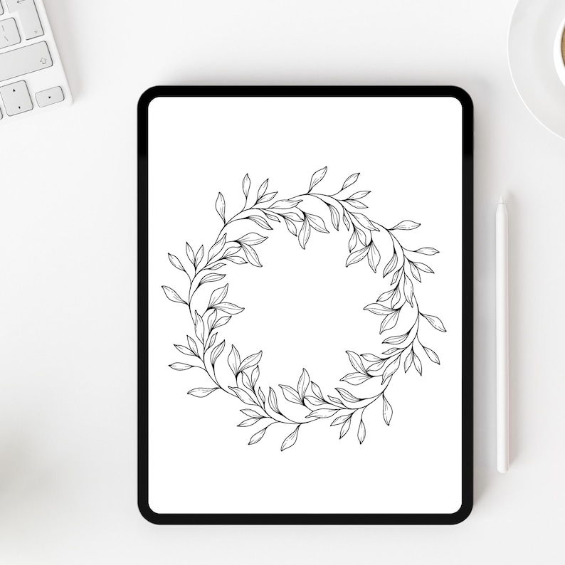 Floral Wreath SVG Bundle, Botanical Wreath SVG, Hand Drawn Greenery ...