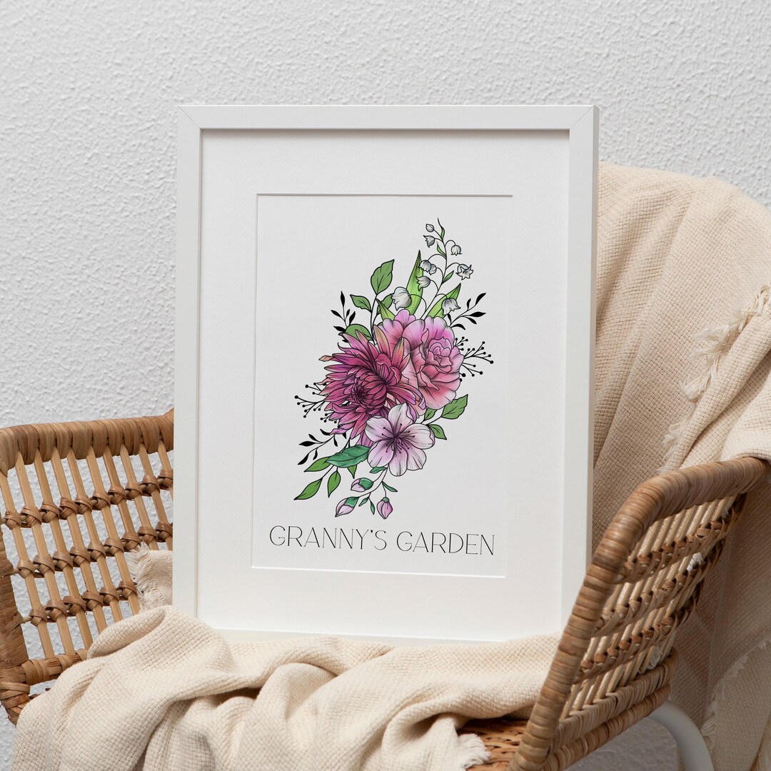 Custom Birth Flower Bouquet, Family Tattoo Design, Flower Bouquet ...