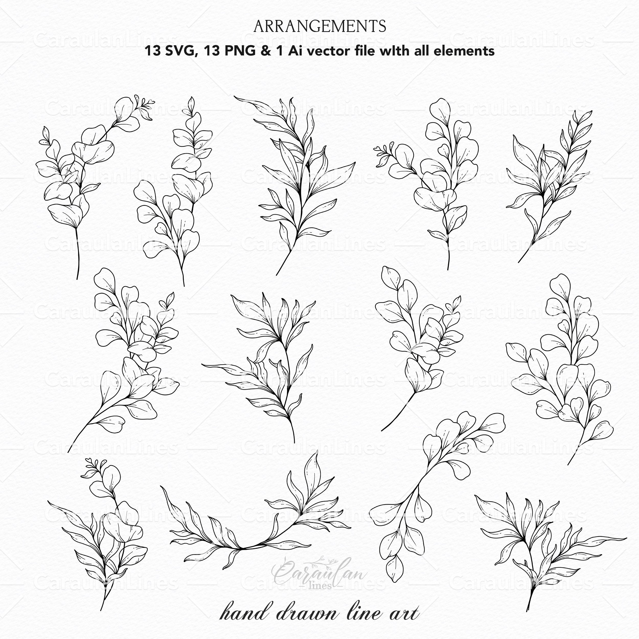 Eucalyptus Svg Eucalyptus Line Art SVG Hand Drawn Greenery - Etsy UK