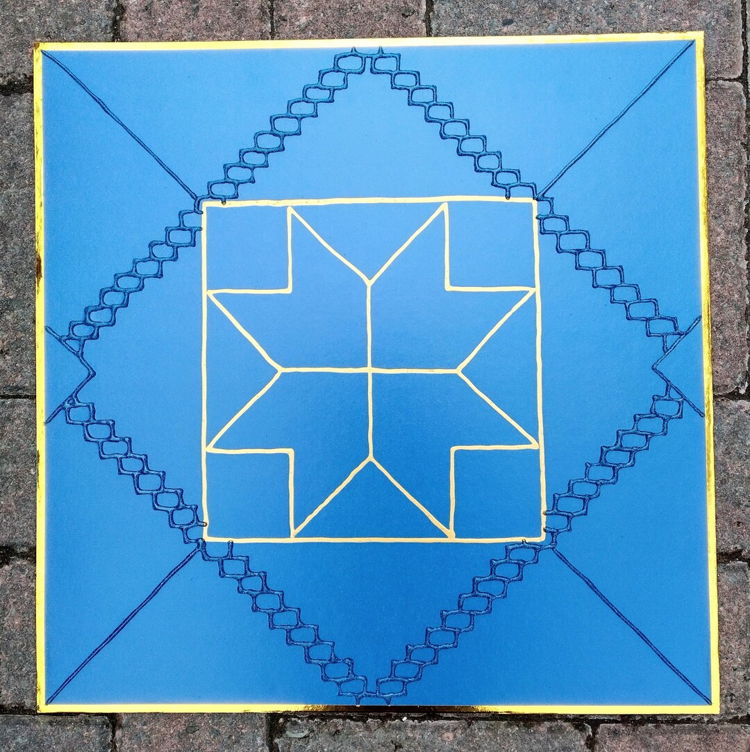 Traditional Design Maiyan Board on Blue Base Rangoli | Haldi Ceremony ...