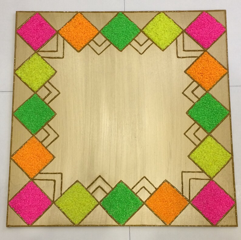 Phulkari Design Maiyan Board / Indian Punjabi Wedding - Etsy España
