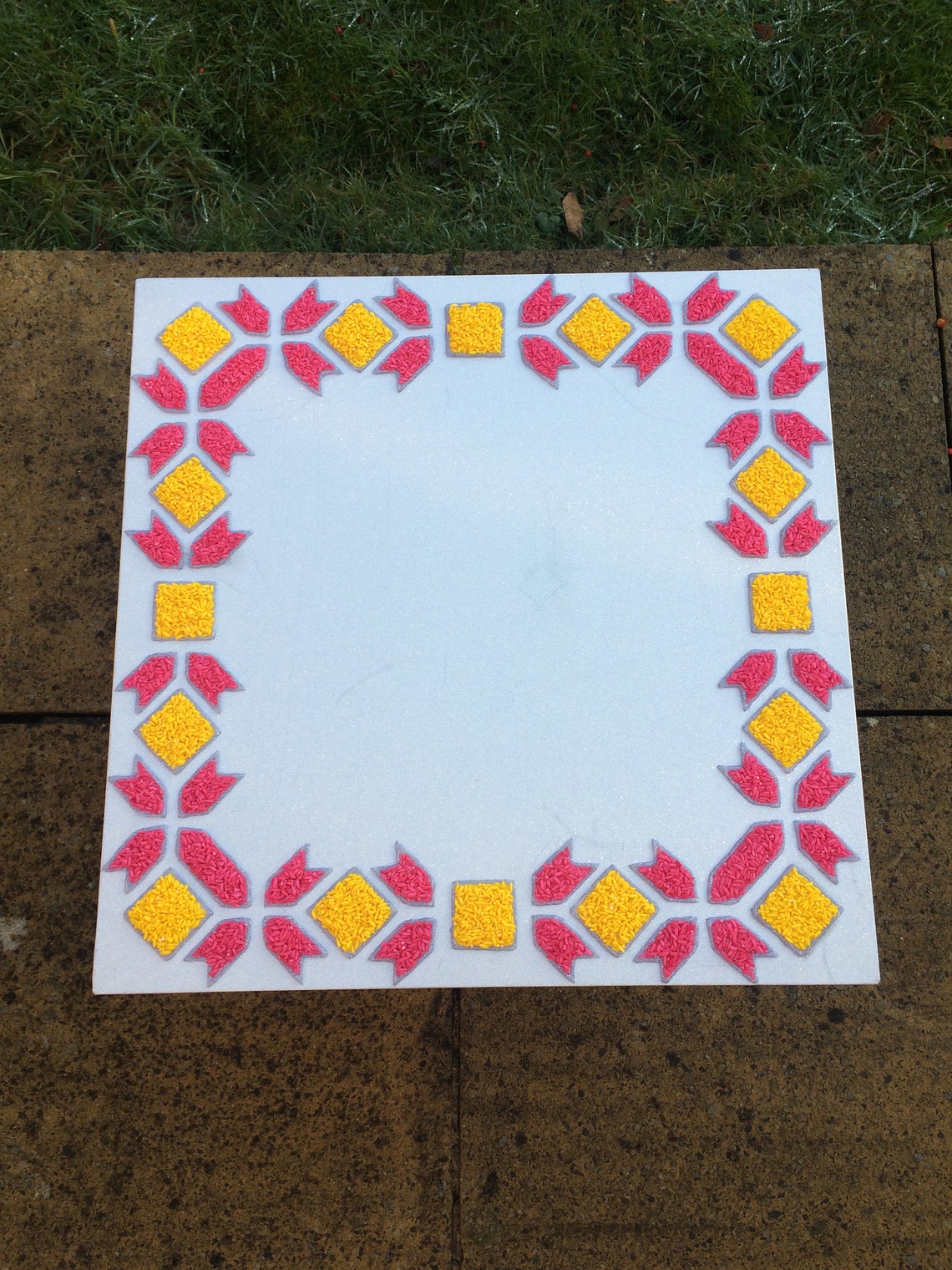 Phulkari Design Maiyan Board Vatna Haldi Coloured Rice Stencil Rangoli ...