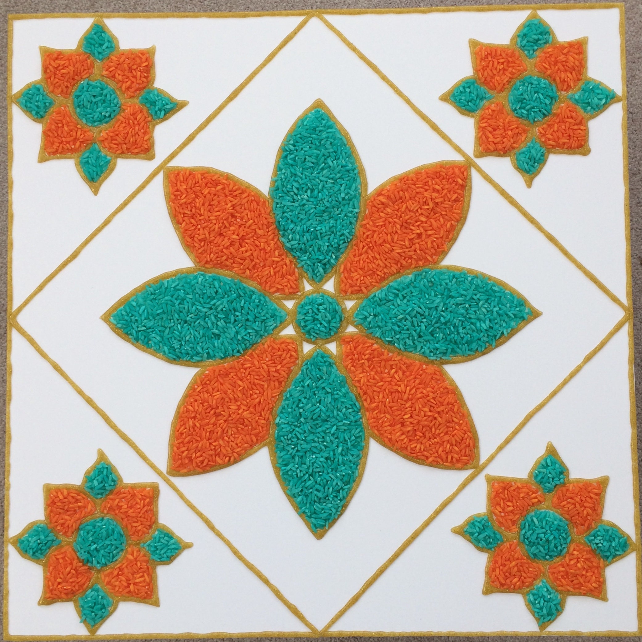 Floral Design Maiyan Board | Punjabi Wedding Accessories | Rangoli ...