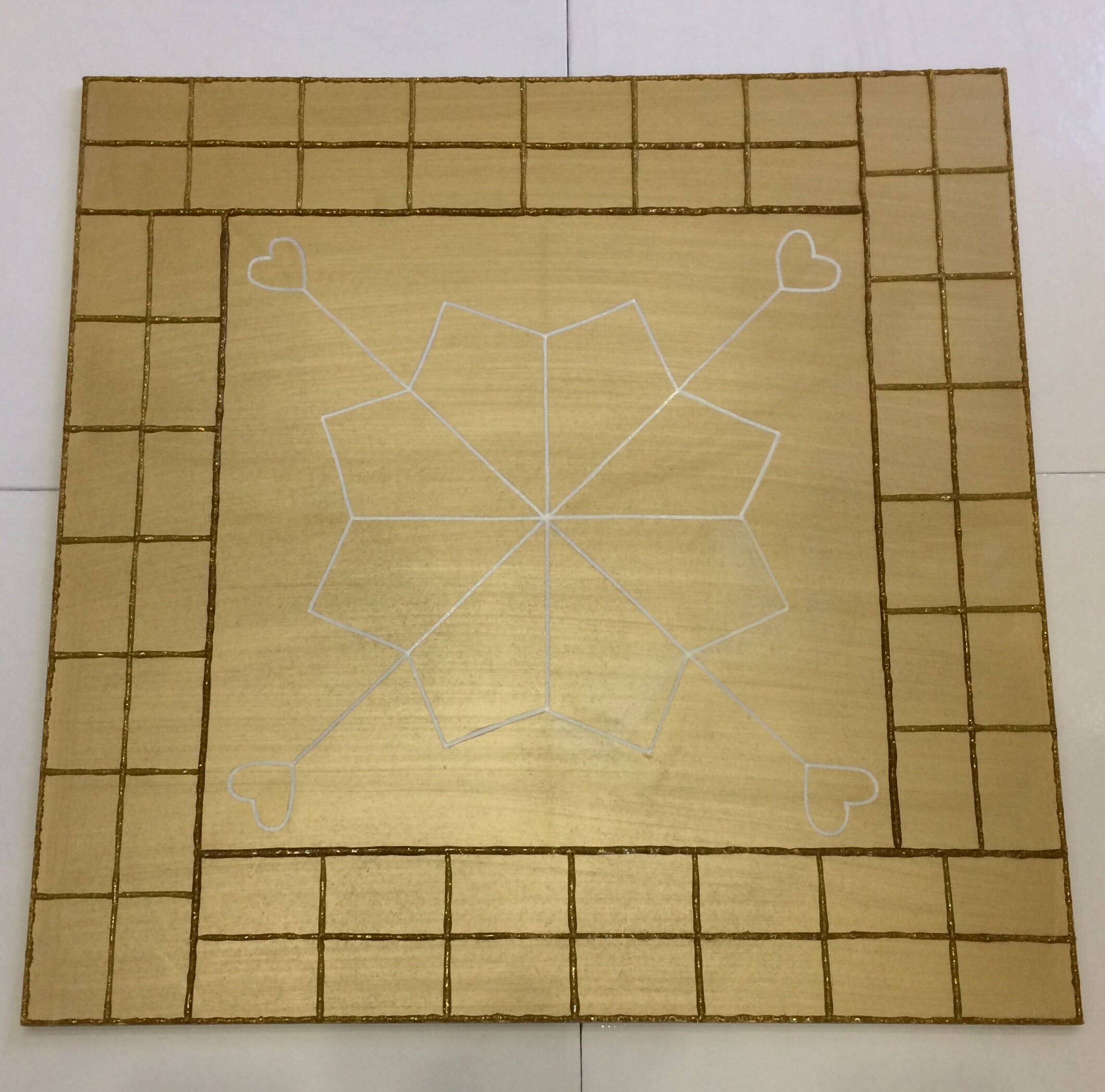 Phulkari Design Maiyan Board con flor central / Accesorios de boda ...