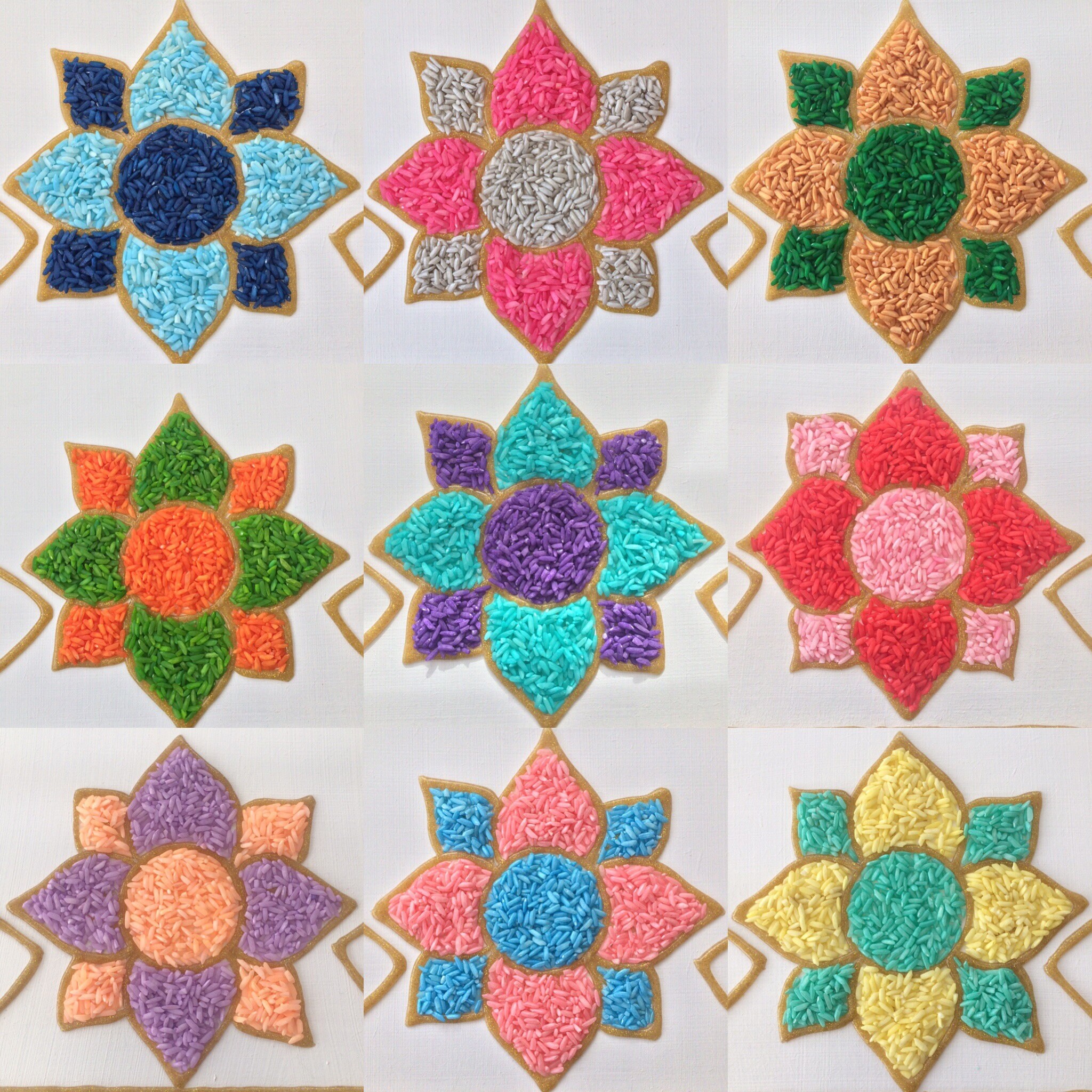 Coloured Rice 1 Cone of Coloured Rice Rangoli Art Colours | Etsy