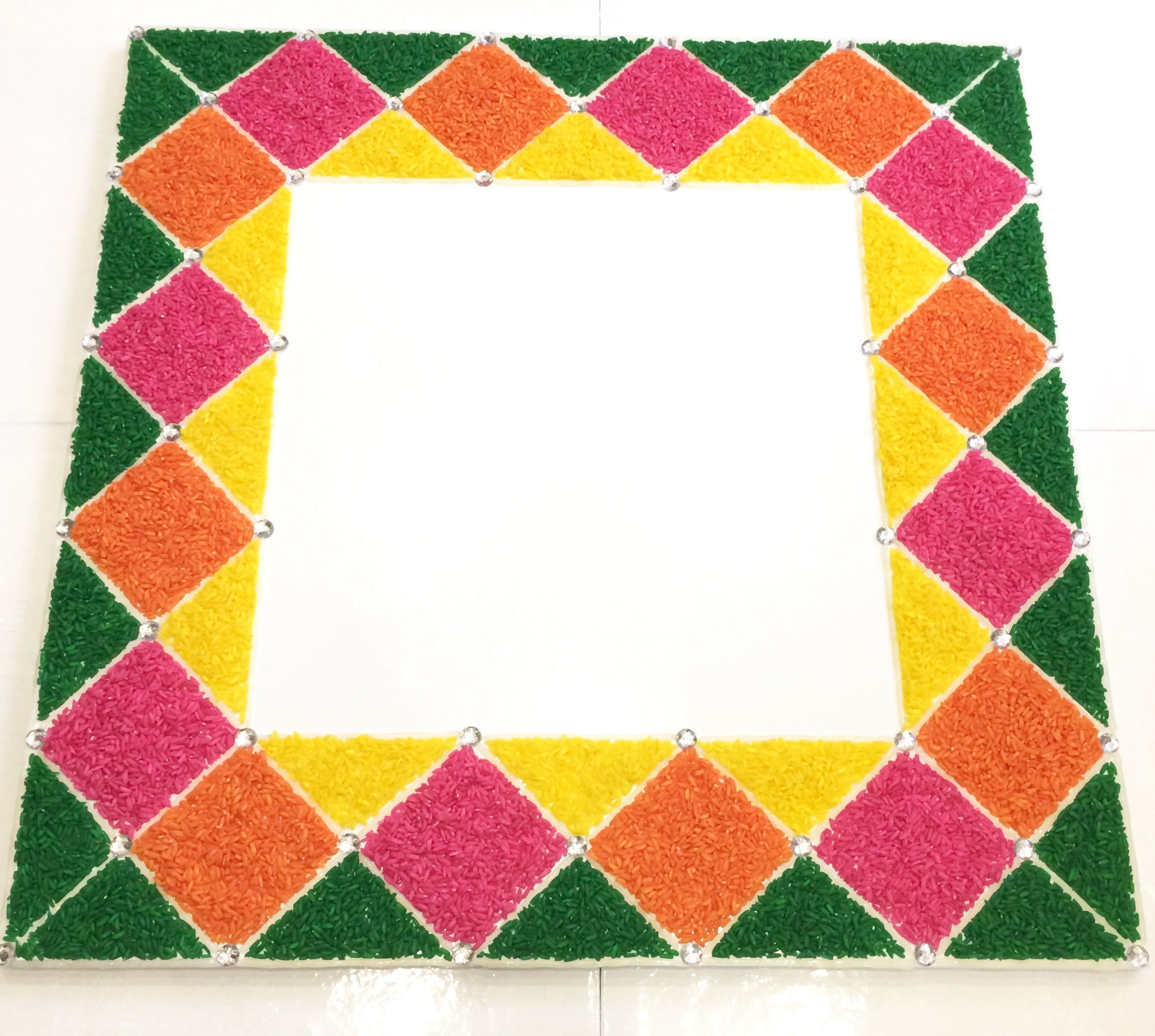 Gem Phulkari Border Design Maiyan Board Indian Punjabi Wedding ...