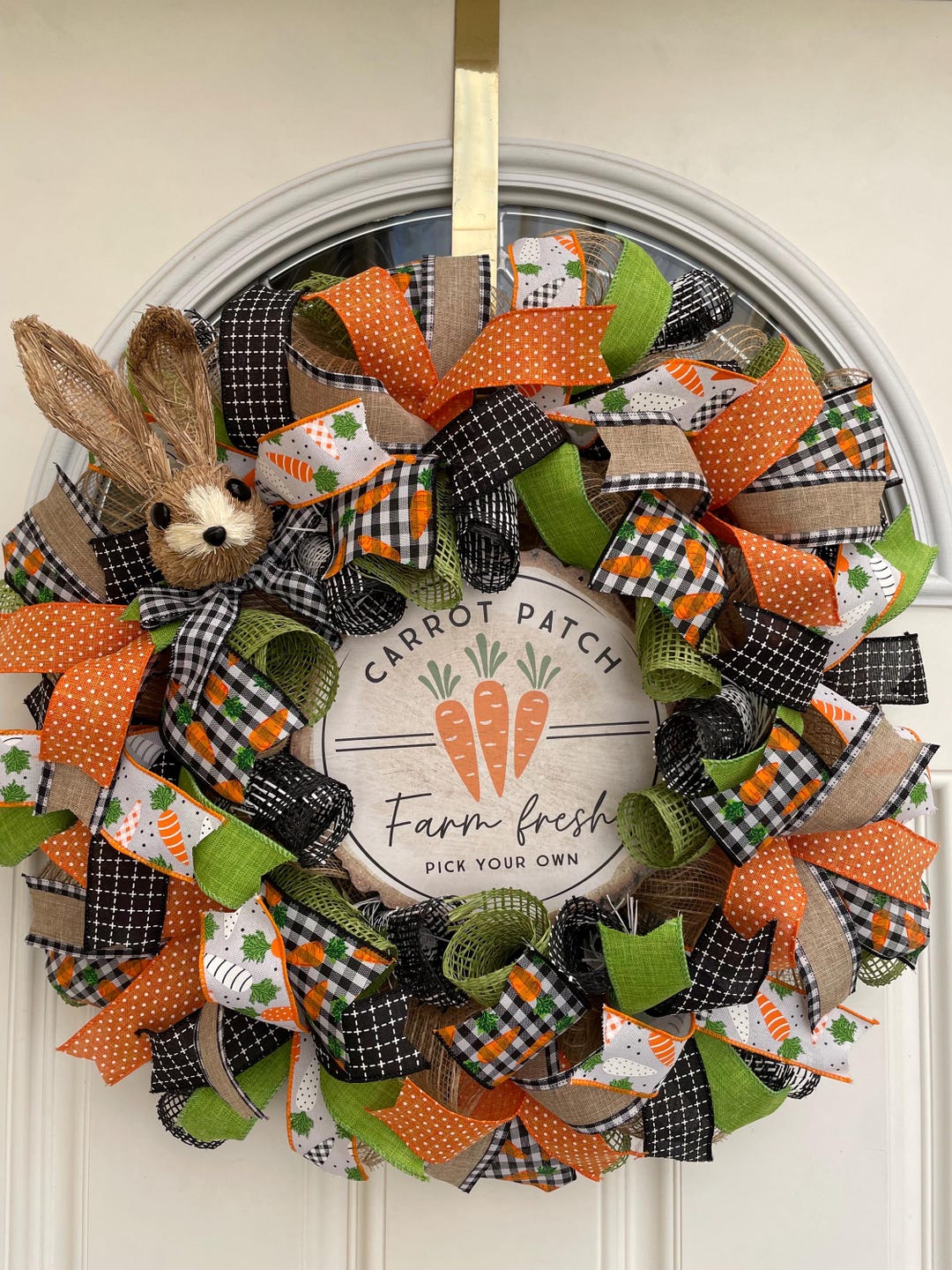 Easter Bunny Carrot Patch Wreath - Etsy