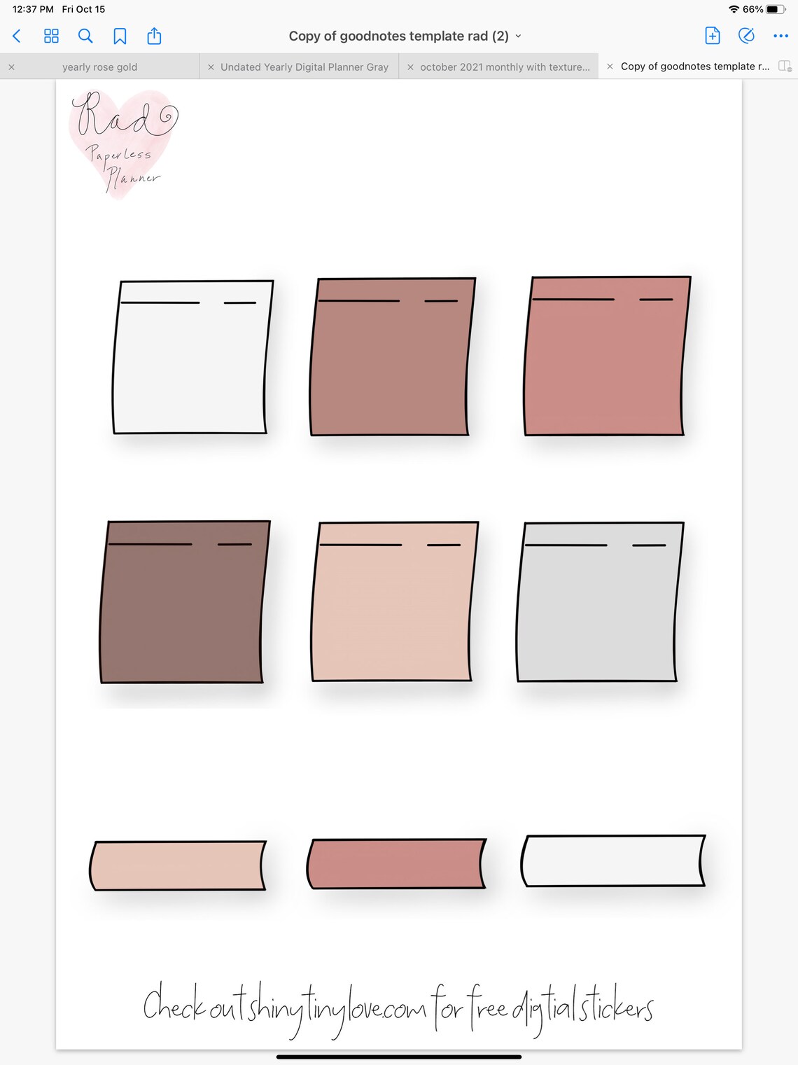 Rose Gold Undated Year Long Digital Planner Compatible With - Etsy