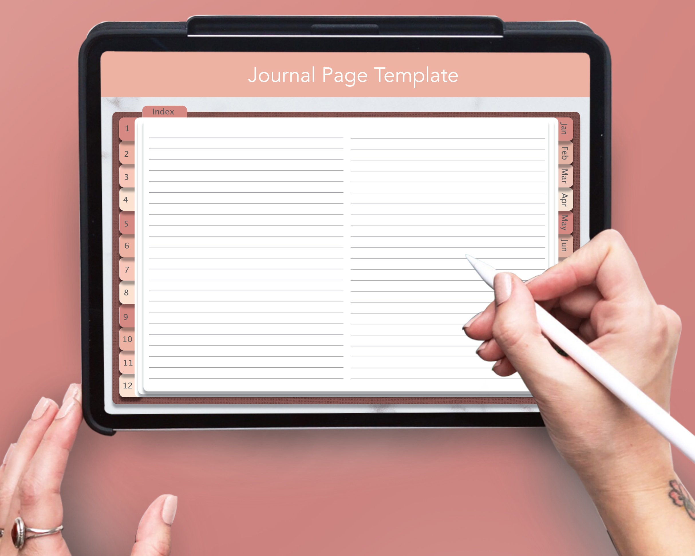 Rose Gold Undated Year Long Digital Planner - Compatible With Goodnotes ...
