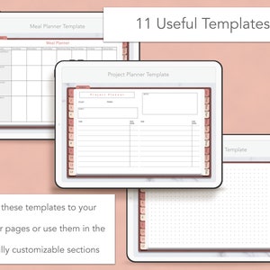 Rose Gold Undated Year Long Digital Planner - Compatible With Goodnotes ...