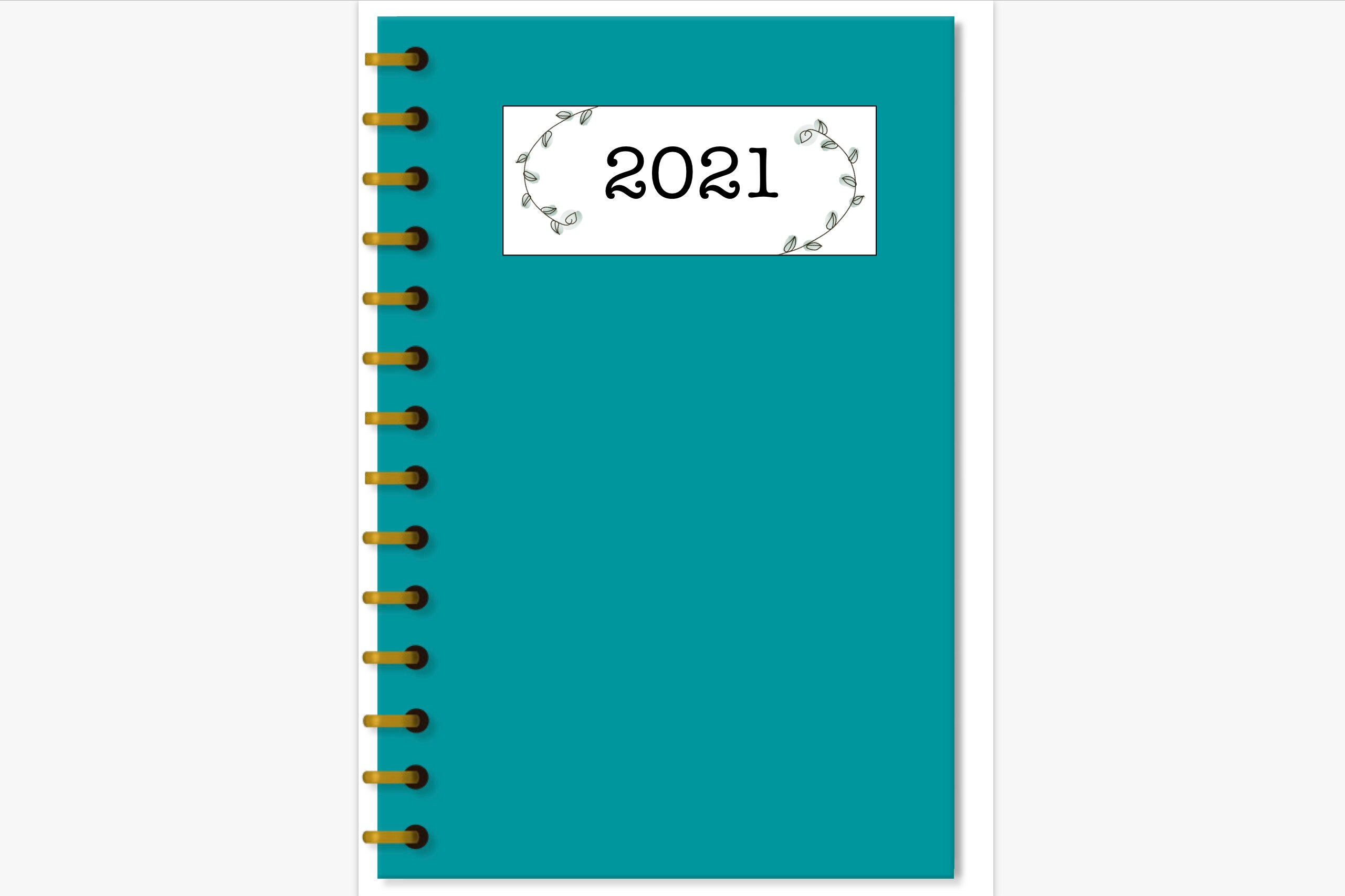 Undated Yearly Digital Planner Hyperlinked in Teal and Orange - Etsy