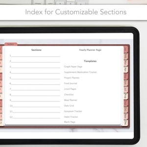 Rose Gold Undated Year Long Digital Planner - Compatible With Goodnotes ...