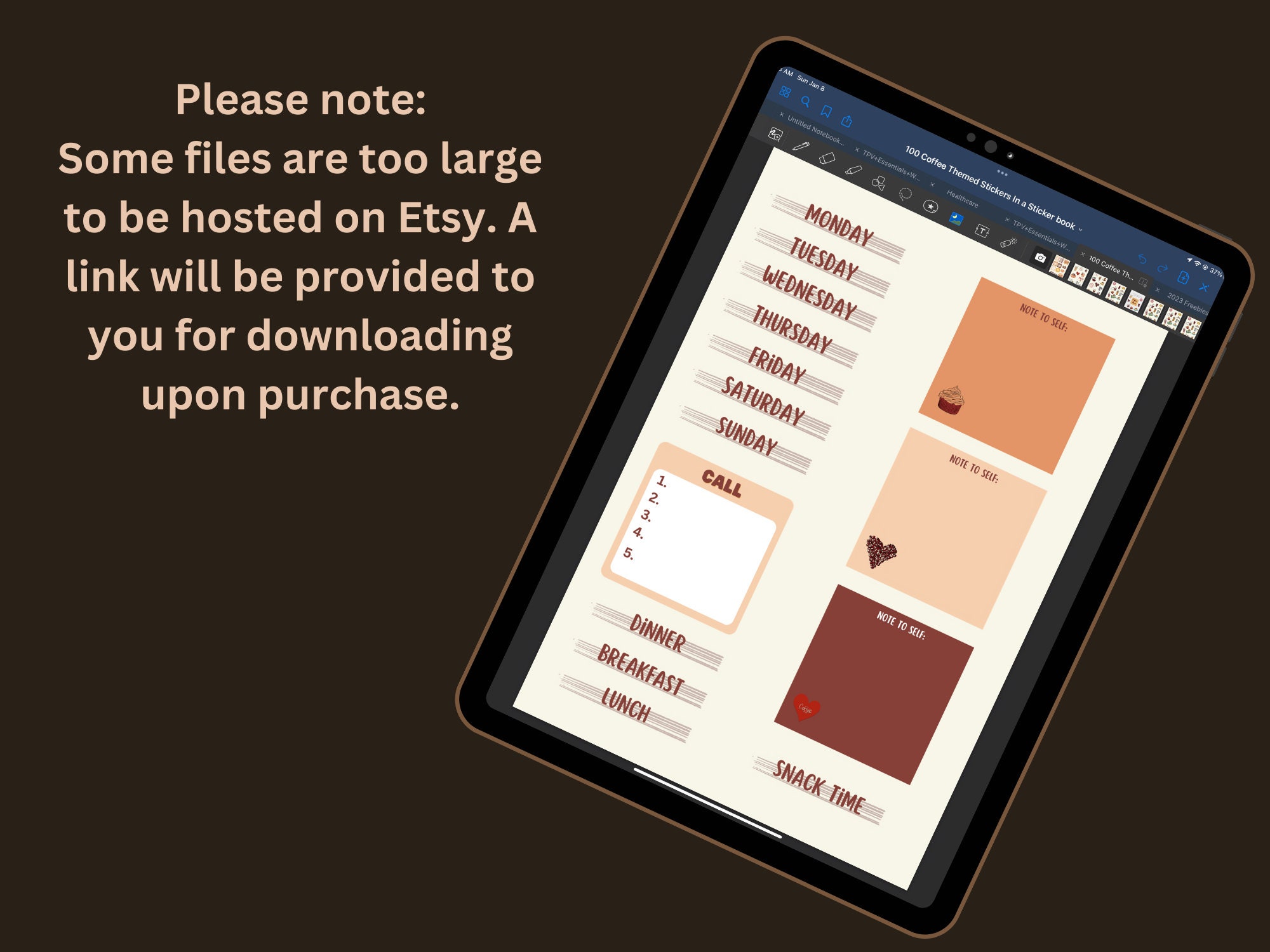 Digital Coffee Stickers Goodnotes Pre Cropped Coffee Themed Sticker ...