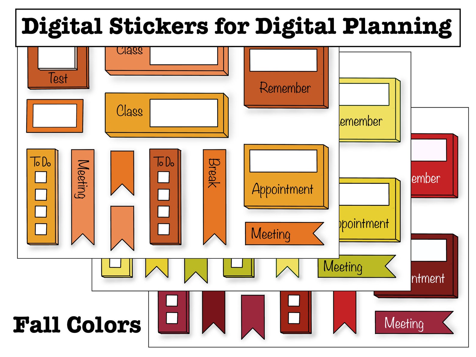 Academic Student Pre Cropped Digital Planner Stickers With Individual ...