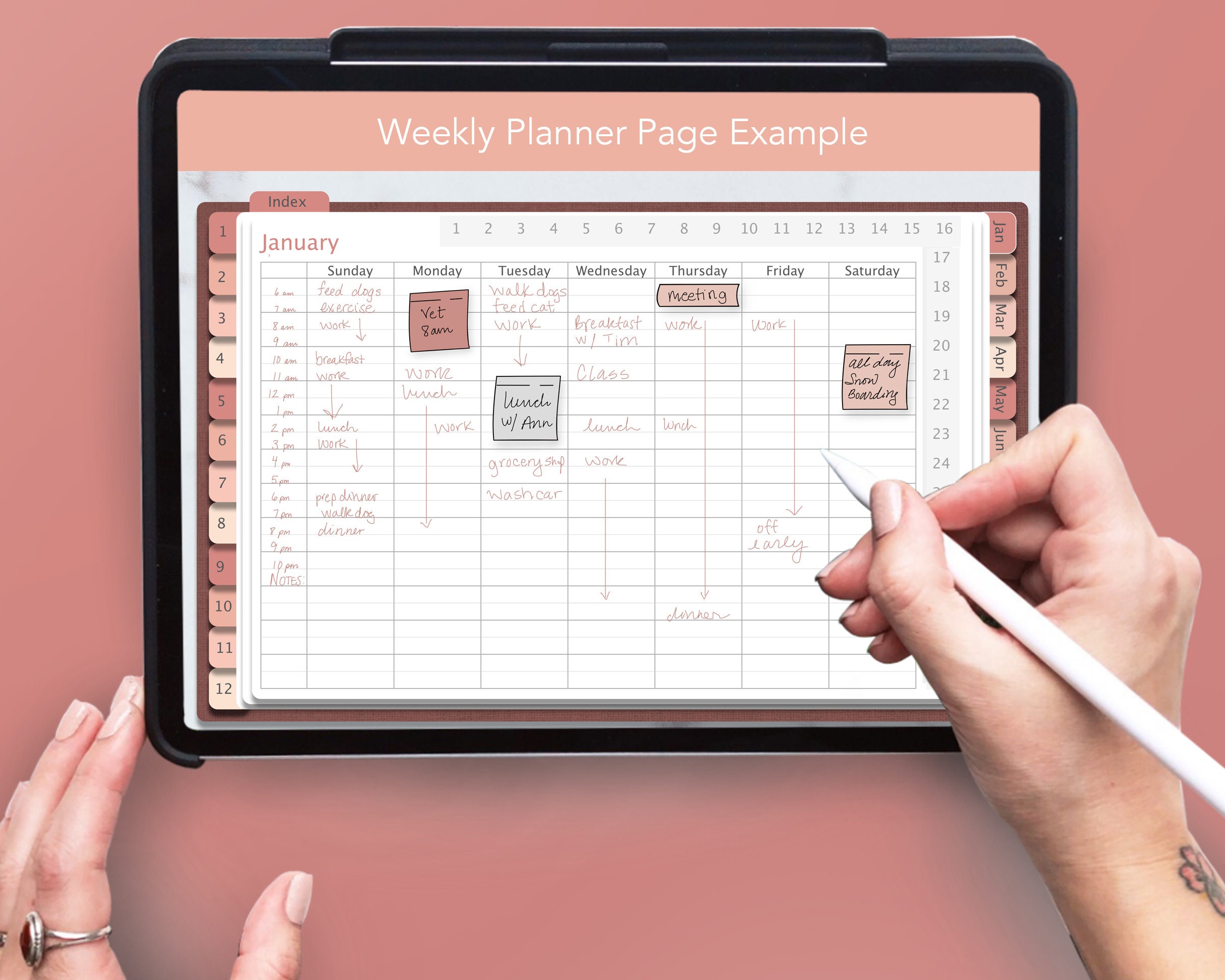 Rose Gold Undated Year Long Digital Planner - Compatible With Goodnotes ...