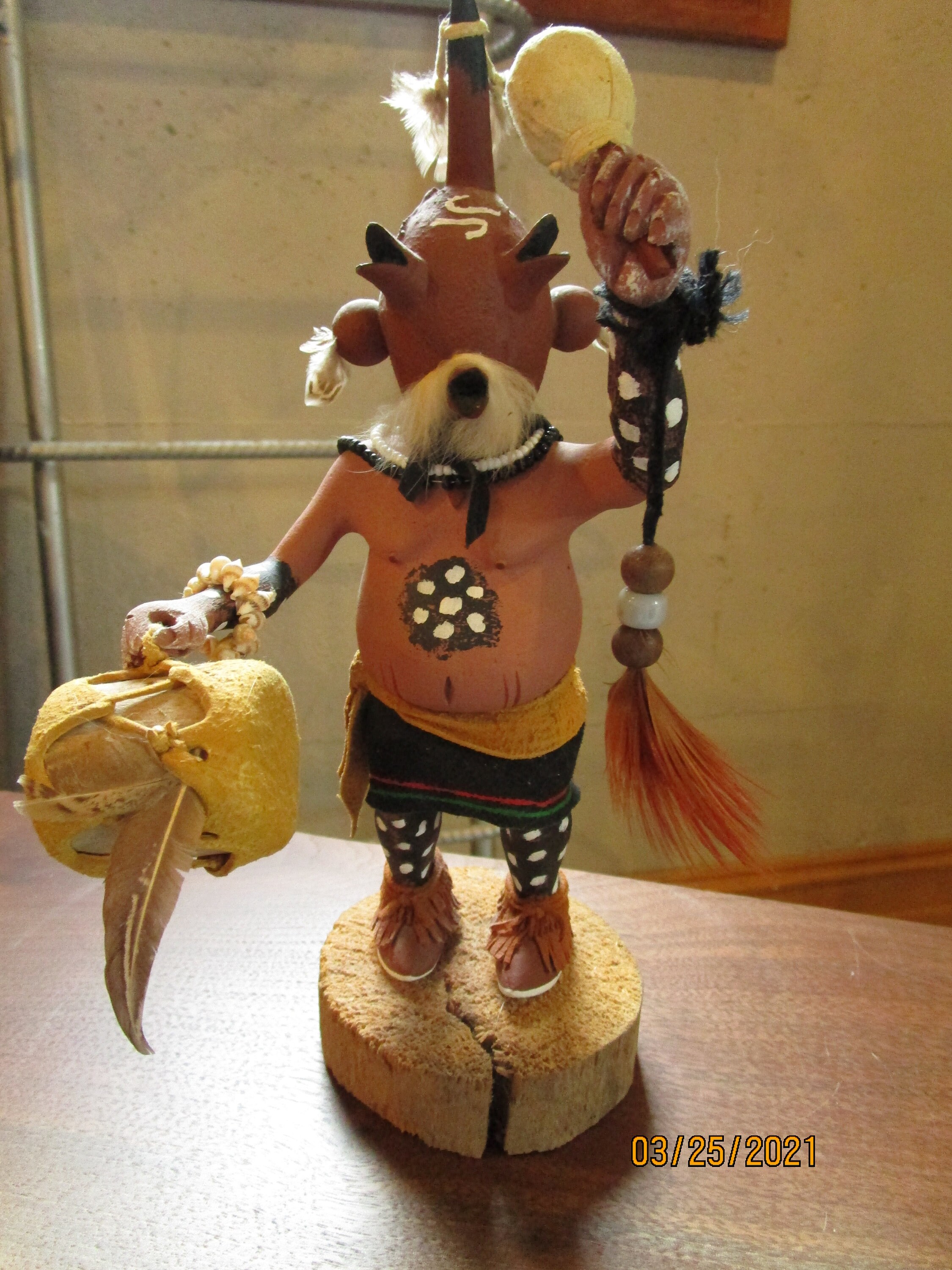 Hopi Mudhead koyemsi Signed by P. Hobbs on Side of Base. Kachina ...