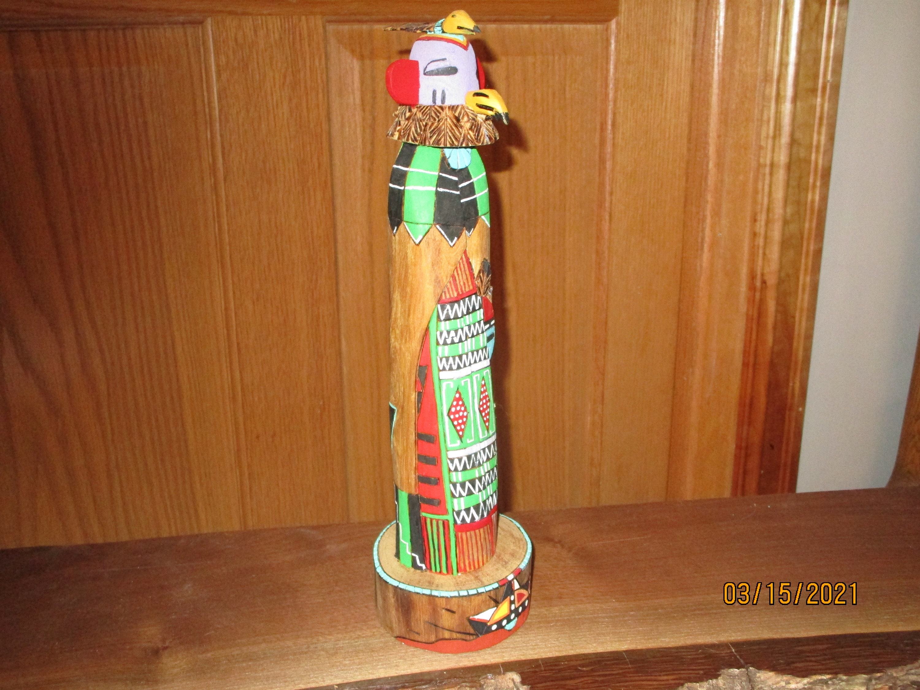 Parrot Kachina, Hand Carved and Meticulously Painted by Shirley Honie a ...