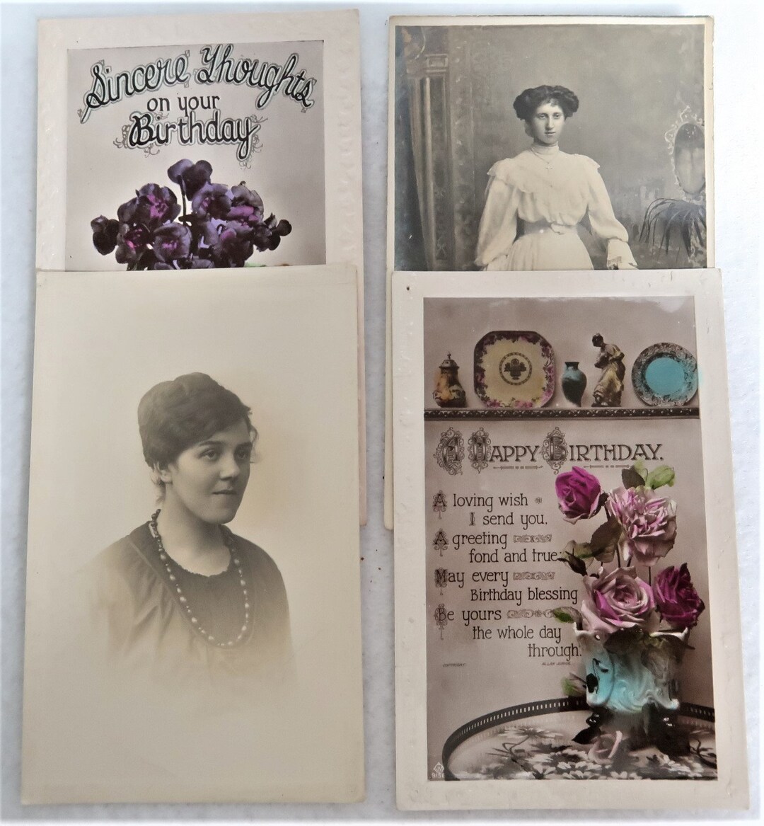 4 Vintage Postcards. Real Photographs. Embossed. - Etsy UK