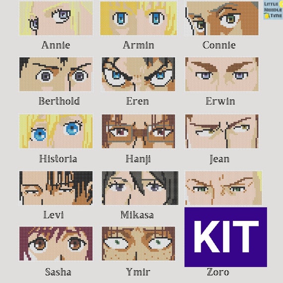 Attack on Titan Cross stitch kit | Etsy