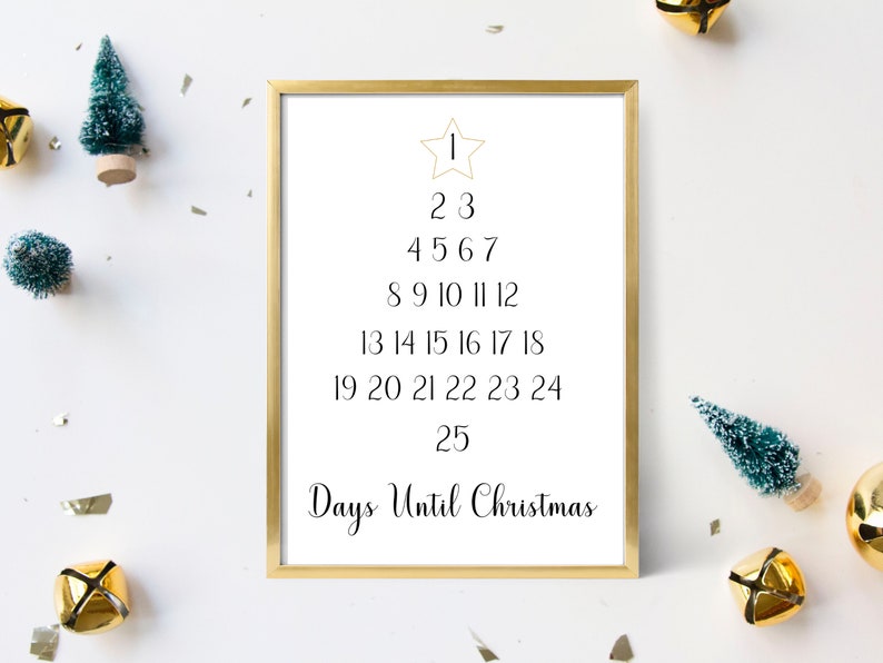 Days Until Christmas Countdown Printable - Modern Countdown Until ...