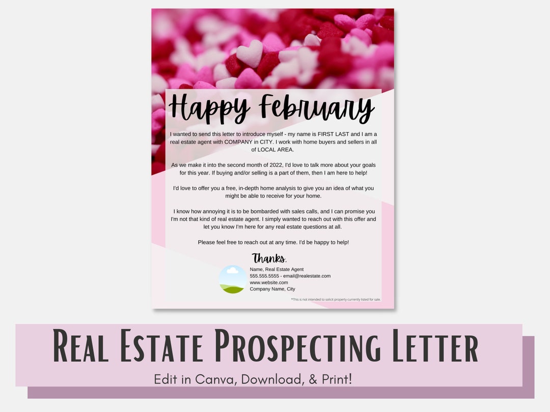 February Prospecting Letter - Home Analysis Mailer for Real Estate ...